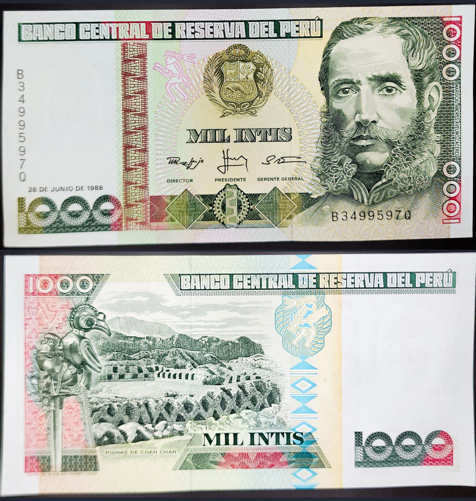 PERU (1988) 1000 Intis UNC