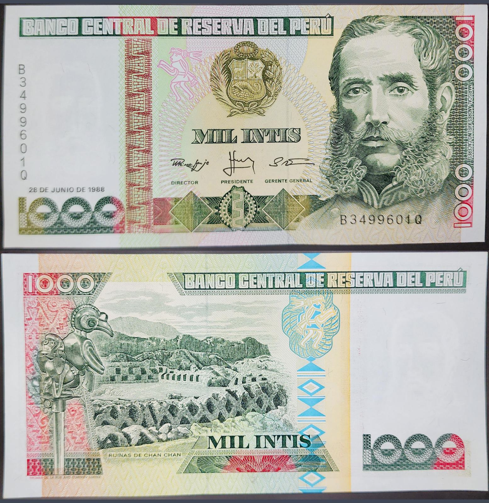 PERU (1988) 1000 Intis UNC