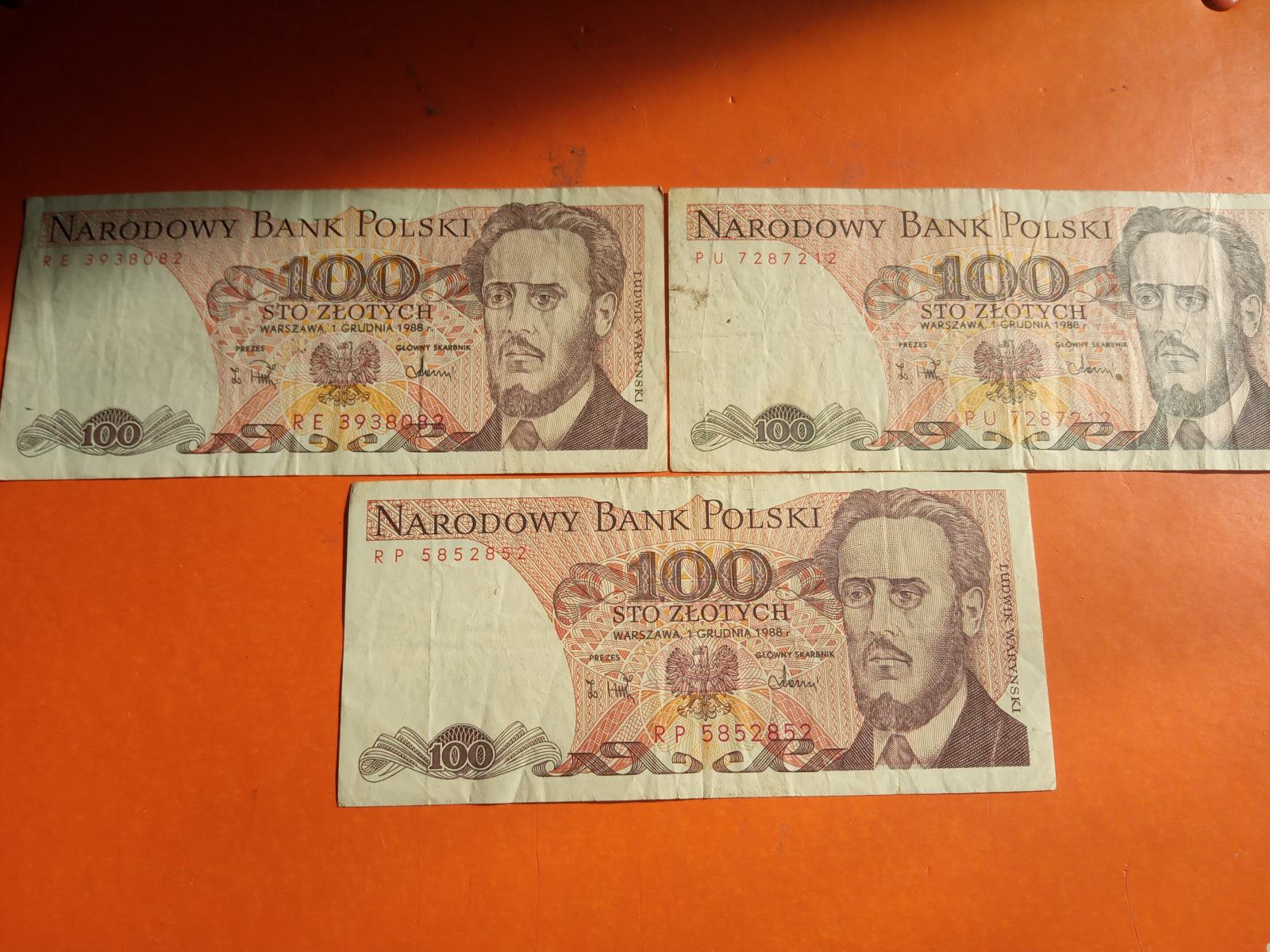 poljske novcanice 3x100 zloty
