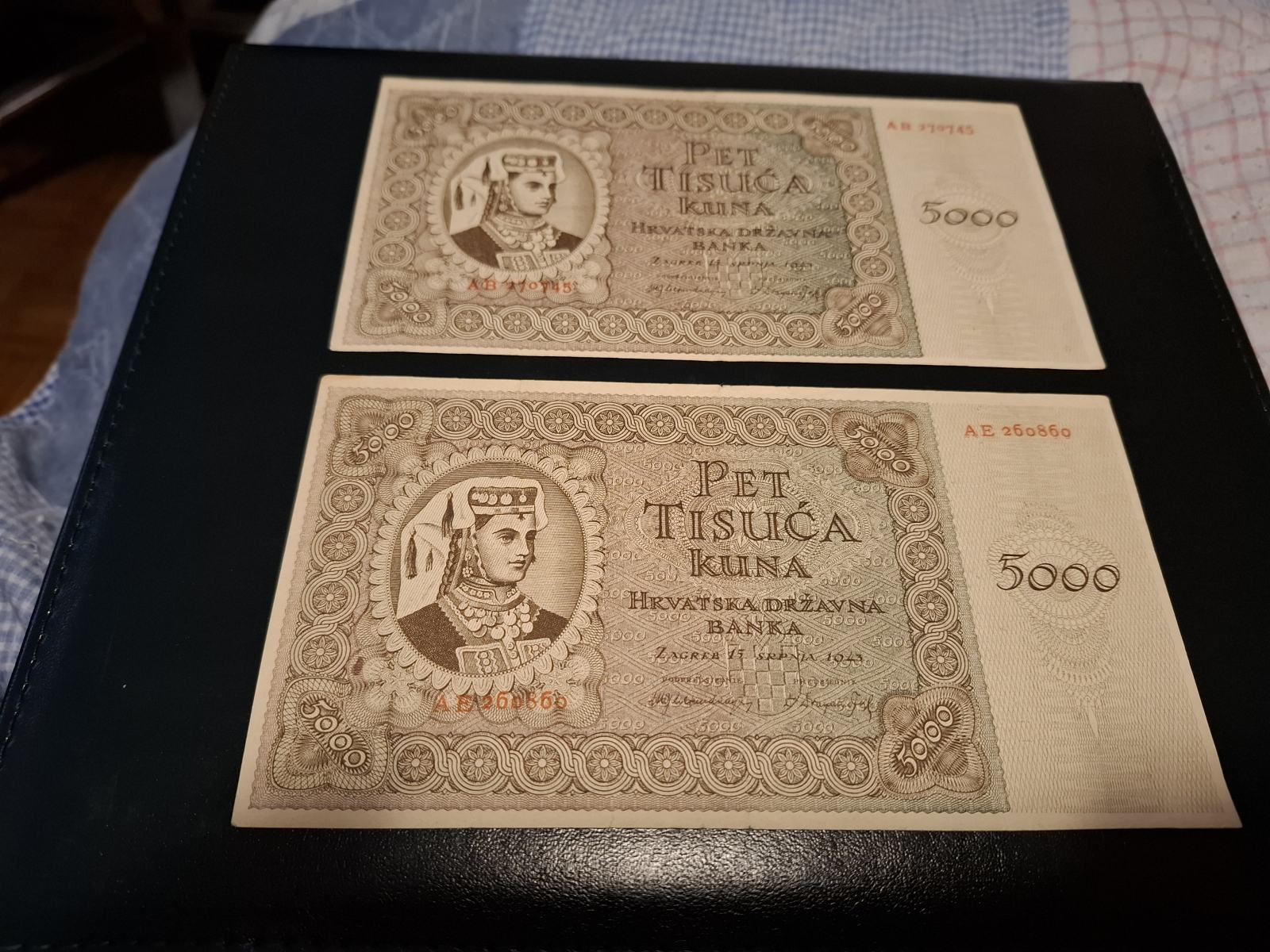 Prodajem 2 novčanice za 5000 kuna