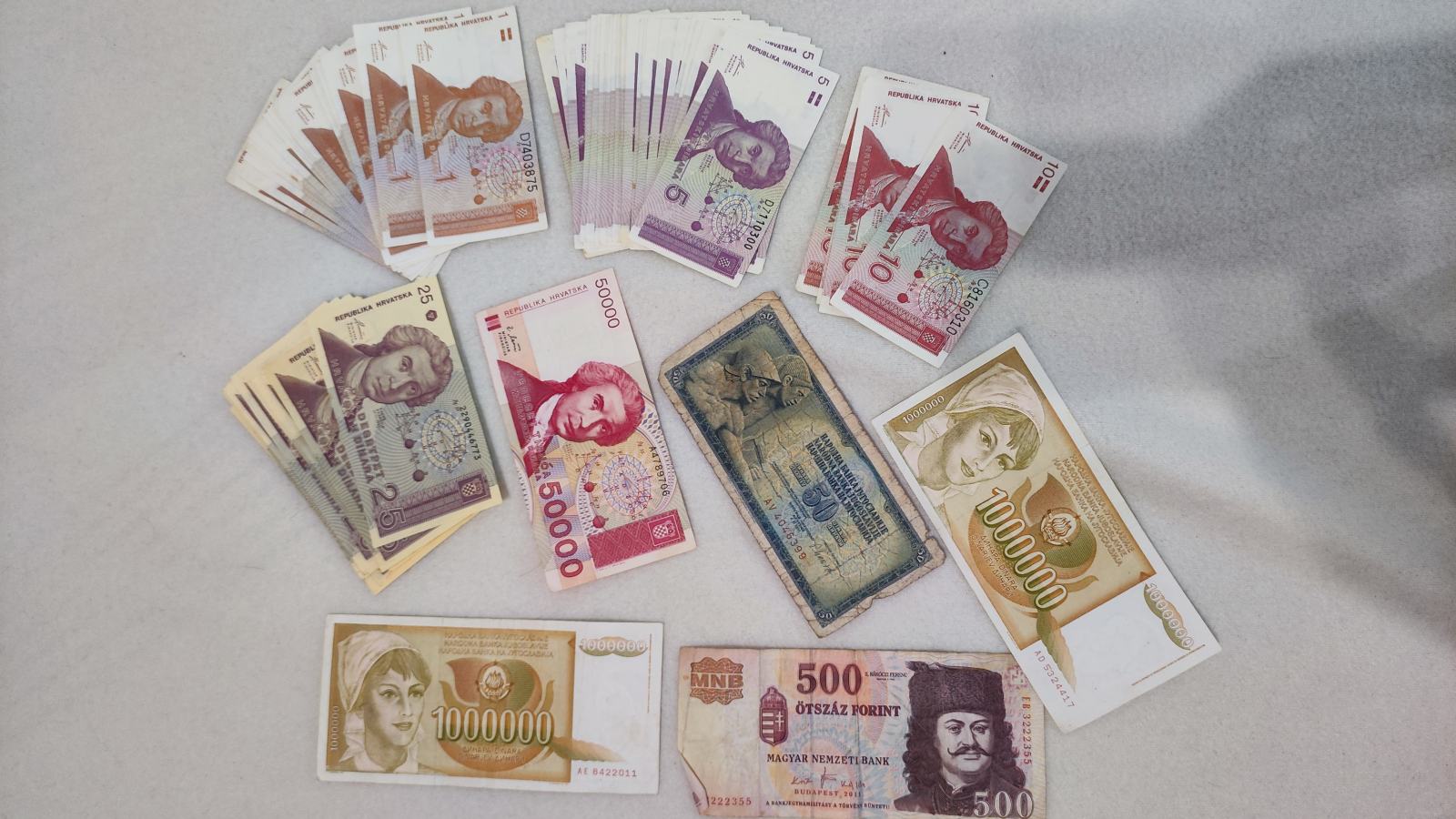 Set novčanica Hrvatskih i Jugoslavenskih dinara