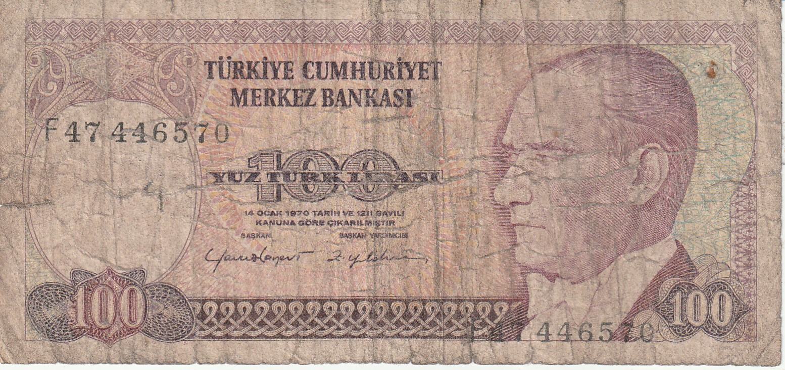 TURSKA 100 LIRASI 1970