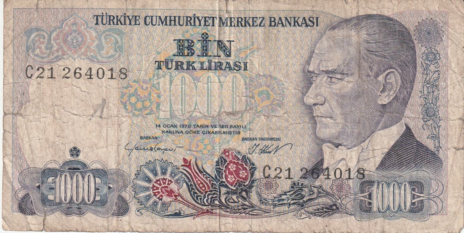 TURSKA 1000 LIRASI 1970