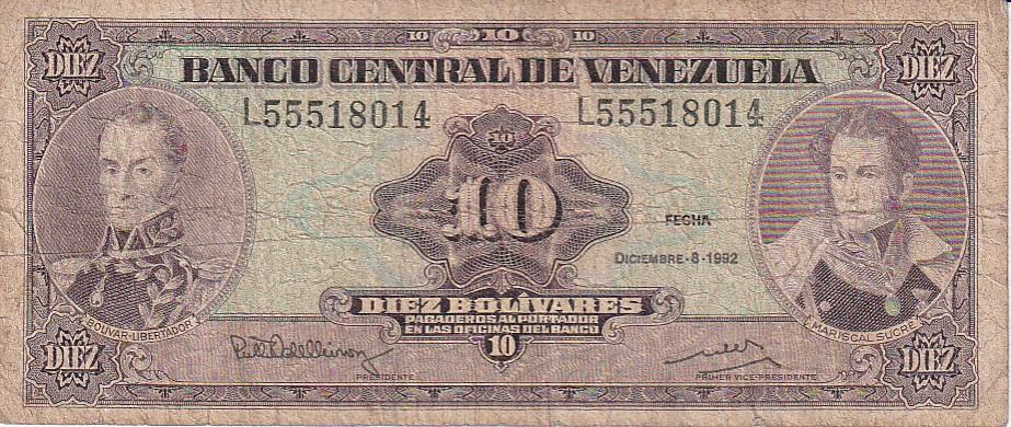 VENEZUELA 10 BOLIVARES 1992