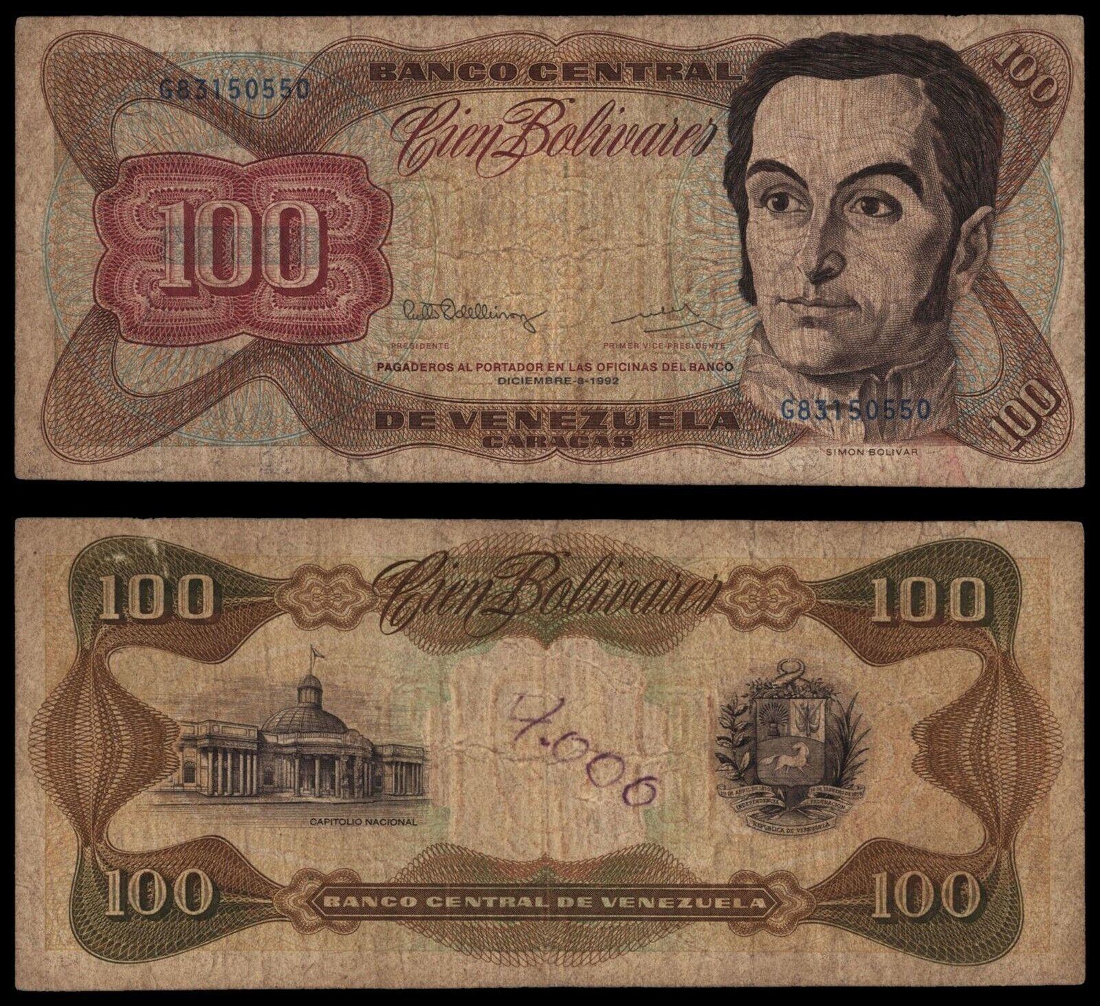 VENEZUELA 100 bolivares 1992 F+