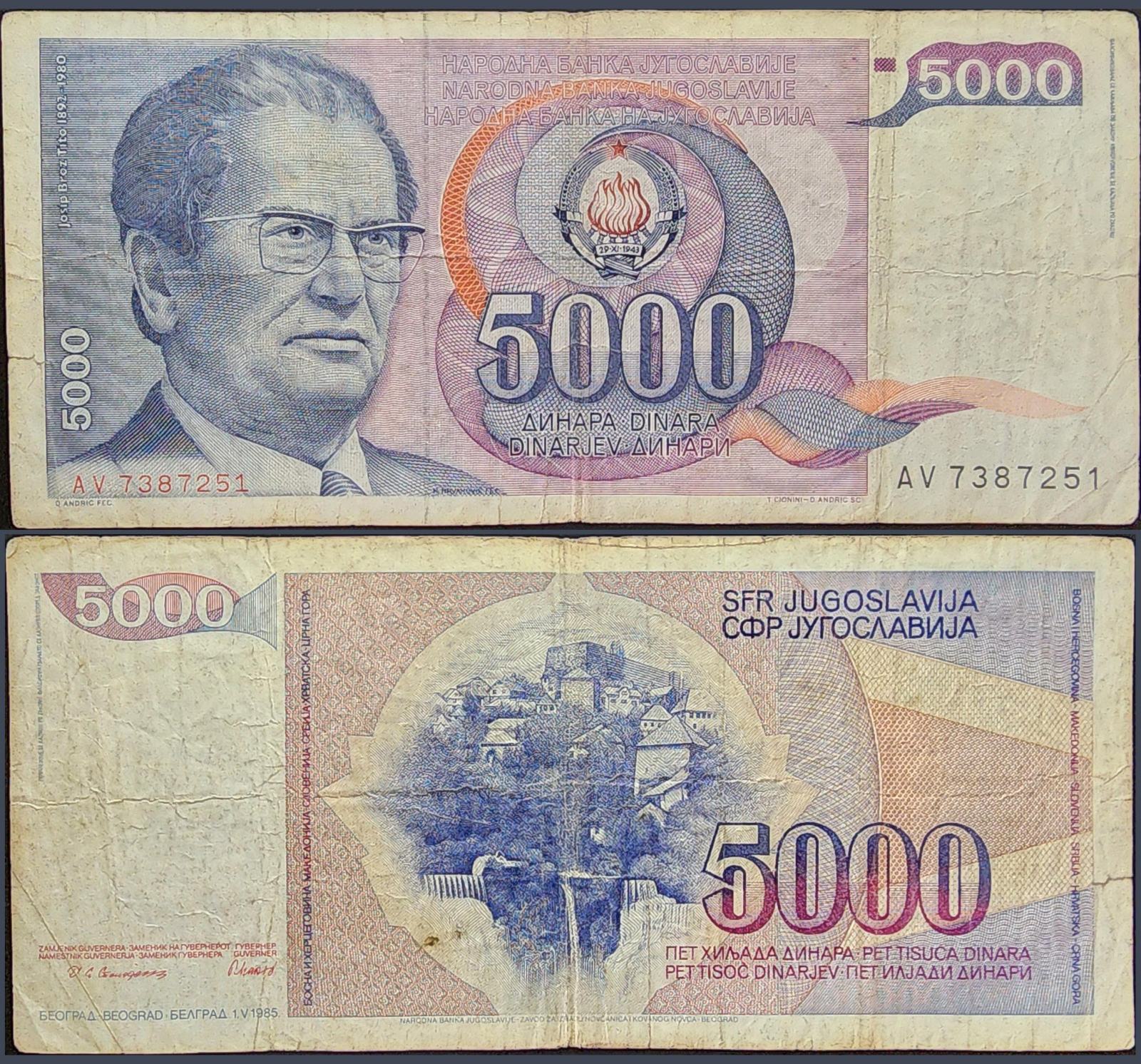 YUGOSLAVIA / JUGOSLAVIJA (1985) 5000 Dinara - Tito - AV7387251