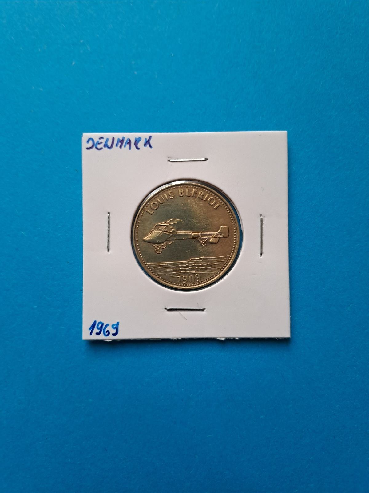 Danska (Denmark) Shell token Louis Bleriot 1969