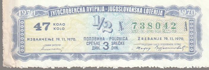 JUGOSLAVENSKA LUTRIJA 1970