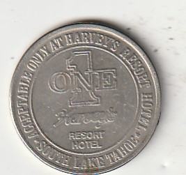 ONE DOLLARS GAMING TOKEN RESORT HOTEL SOUTH LAKE TAHOE 1979
