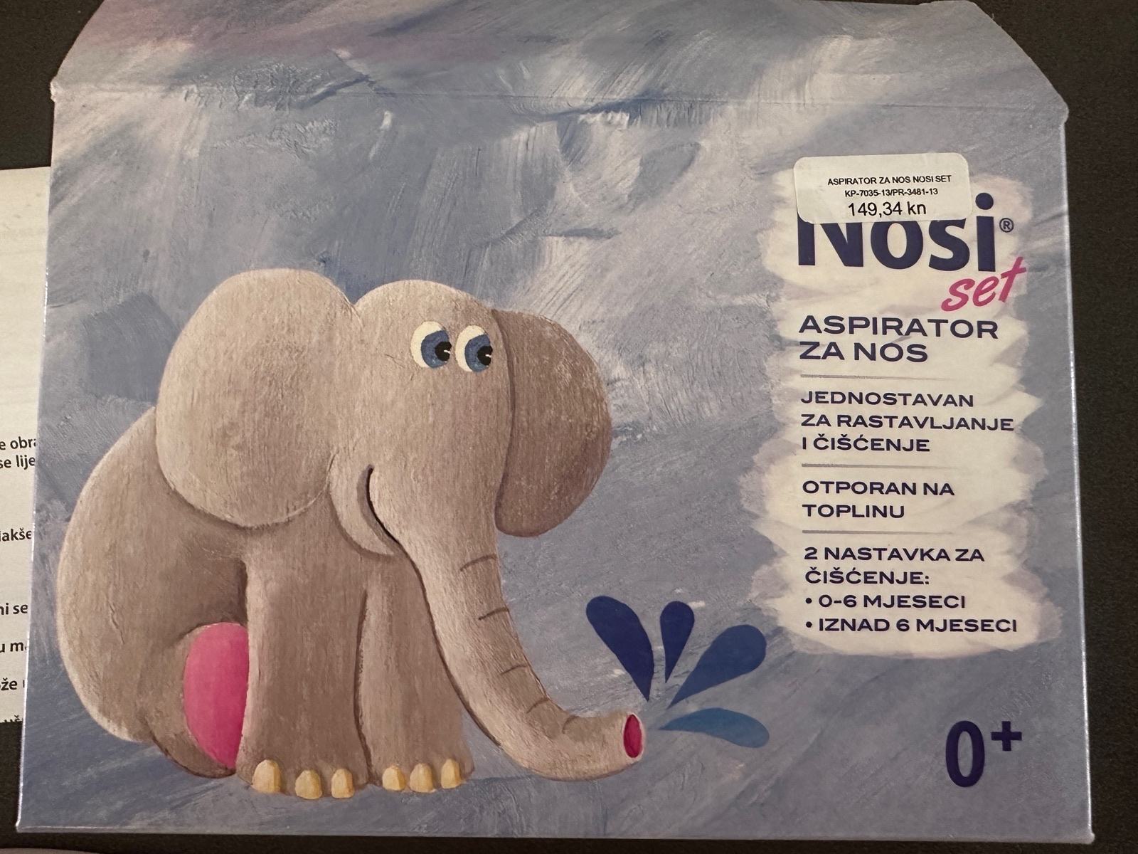 Nosi aspirator za nos za bebe