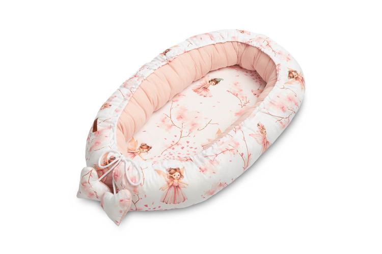 Sensillo gnijezdo za bebu muslin - roza