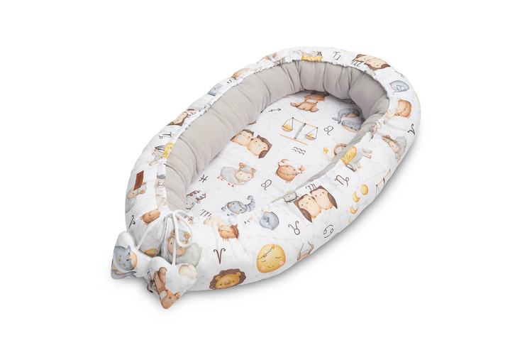 Sensillo gnijezdo za bebu muslin - siva
