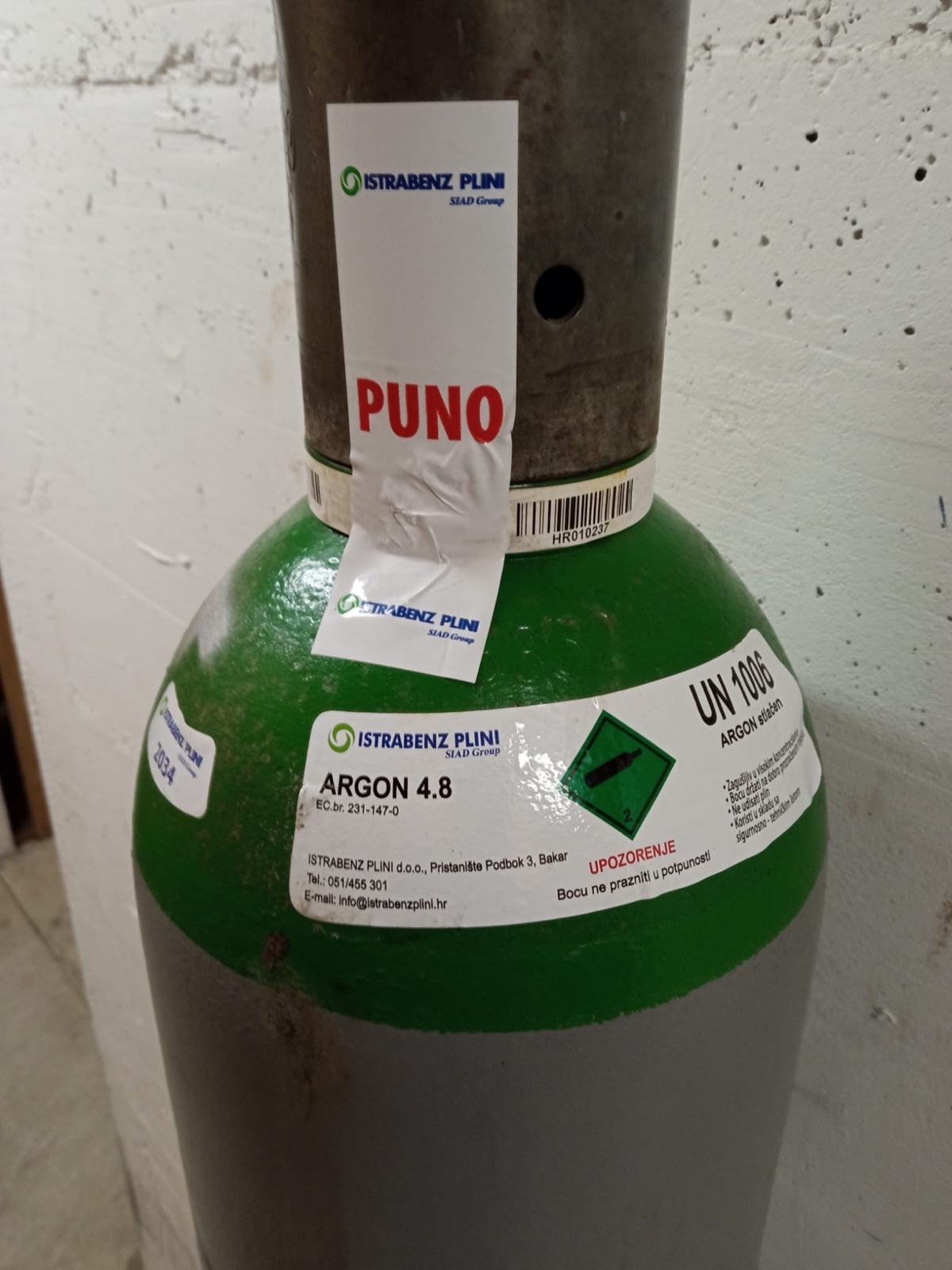 Boca plin Argon 200 bar