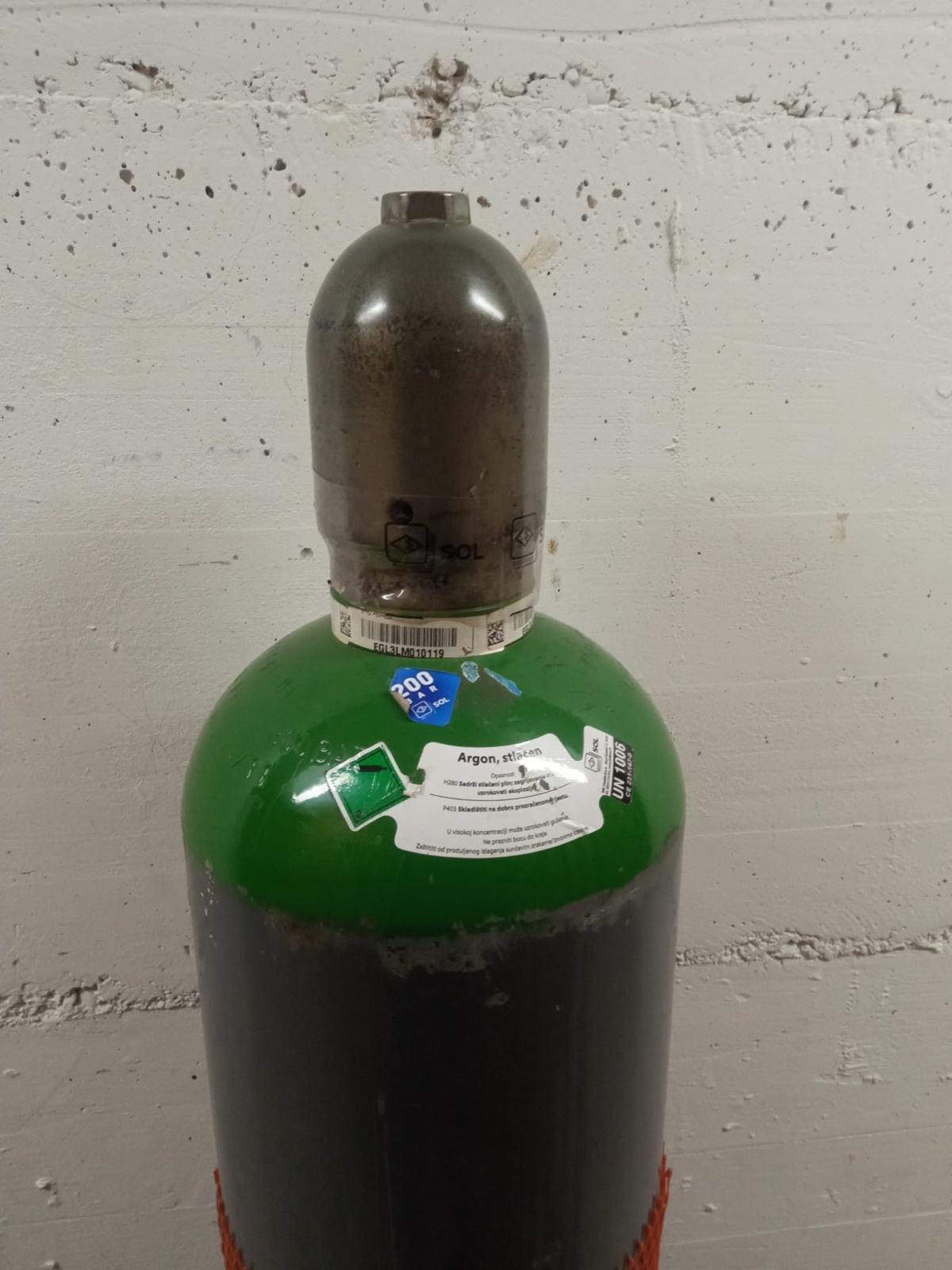 Boca plin Argon puna, 200 bara