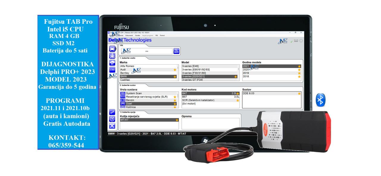 AKCIJA Auto Dijagnostika Delphi 2024 auta i kamioni + tablet SSD i5