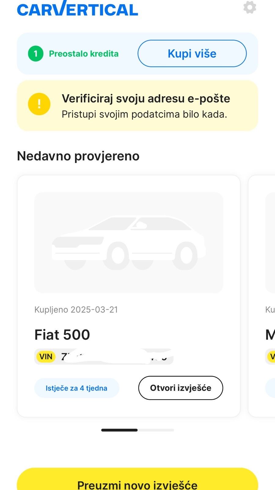 Car Vertical izvješće