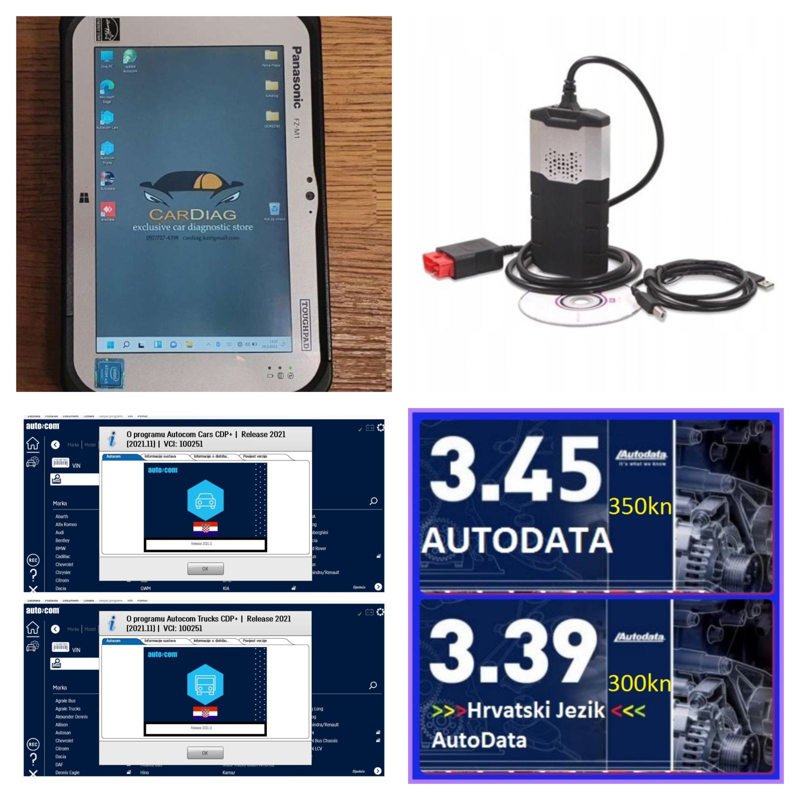 KOMPLET Autodijagnostika Delphi TABLET AD3.45 Spremno ZA RAD, HR jezik