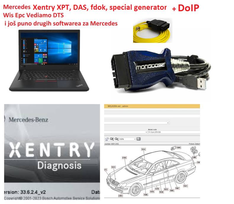 Mercedes dijagnostika Passthru + Laptop 9/2023.god XPT Xentry + DoIP