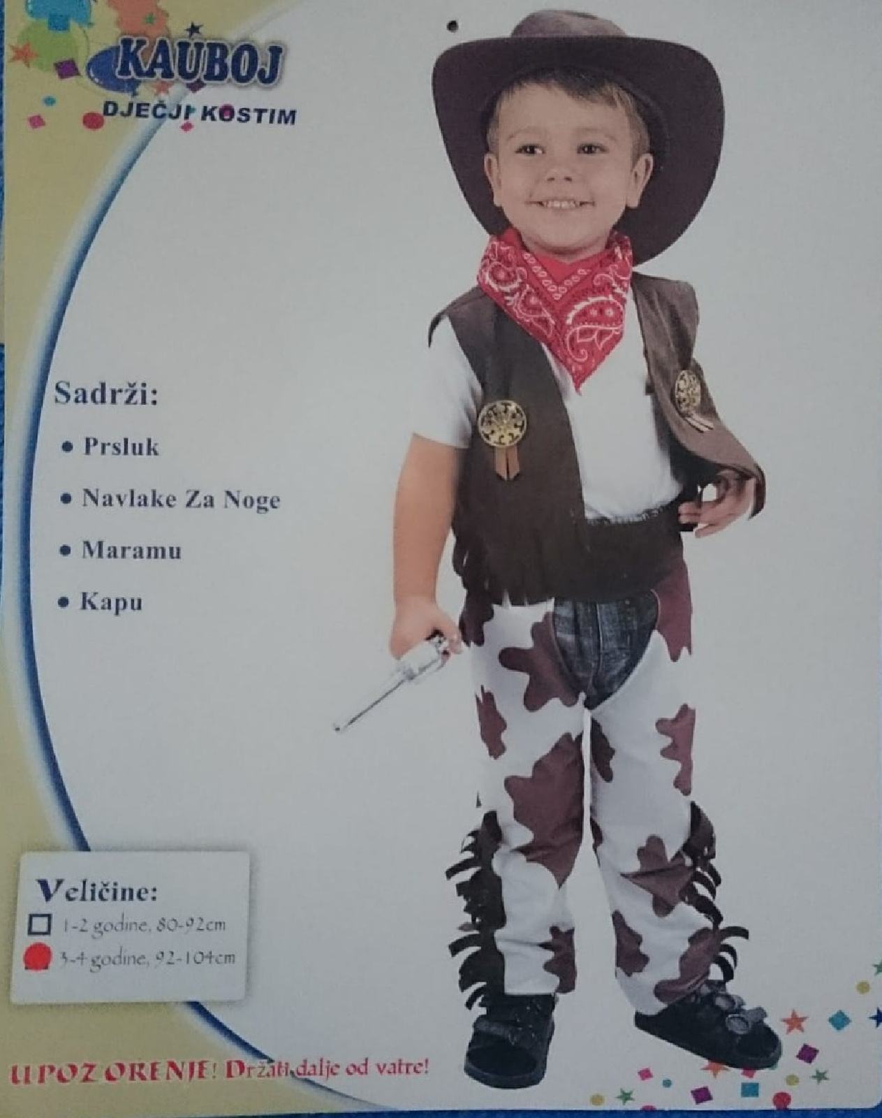 KAUBOJ Kostim za maškare dječji