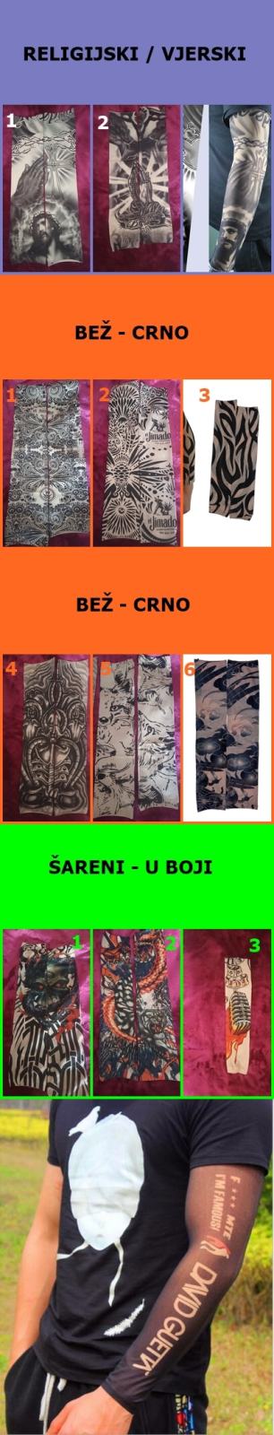TATTOO TETOVAŽA RUKAV TATU TATOO TETOVAŽE RUKAVI ČARAPA VJERSKI I DR.
