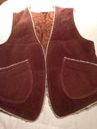 Oversized boho kožni prsluk djilet boje konjaka