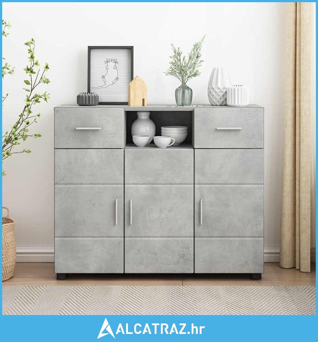 Kreveta Beton siva 88.5 x 30.5 x 73 cm Konstruirano drvo - NOVO