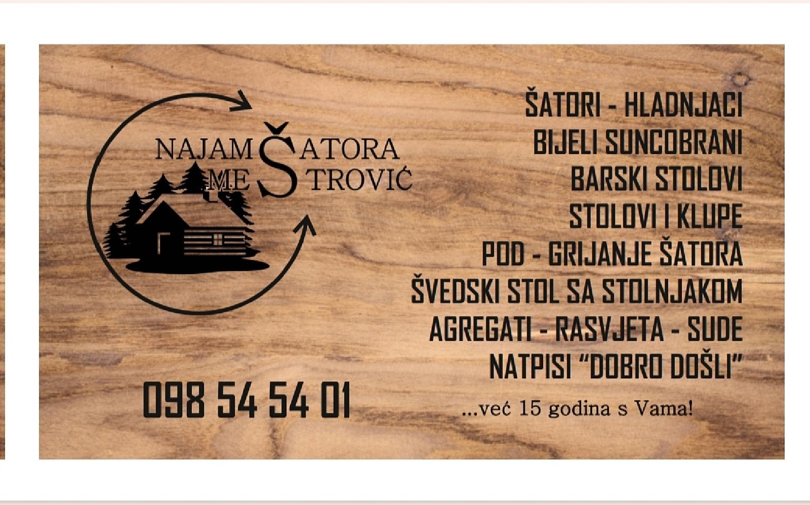 NAJAM ŠATORA I OPREME, PETRINJA- SISAK-GLINA-V.GORICA-ZAGREB