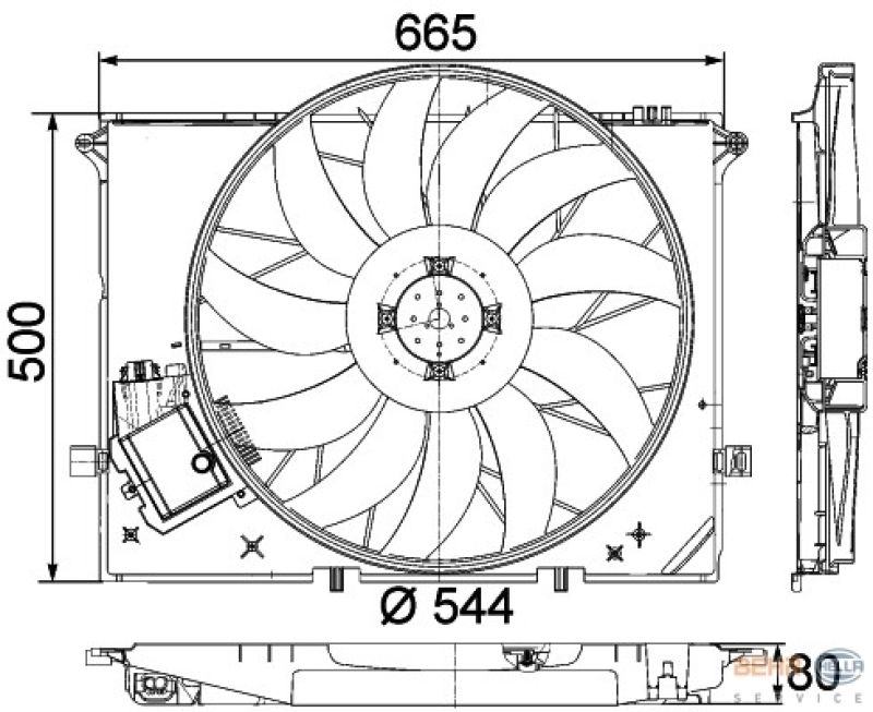 MERCEDES GL-KLASSE X164 A1645000393 A2205000293 VENTILATOR