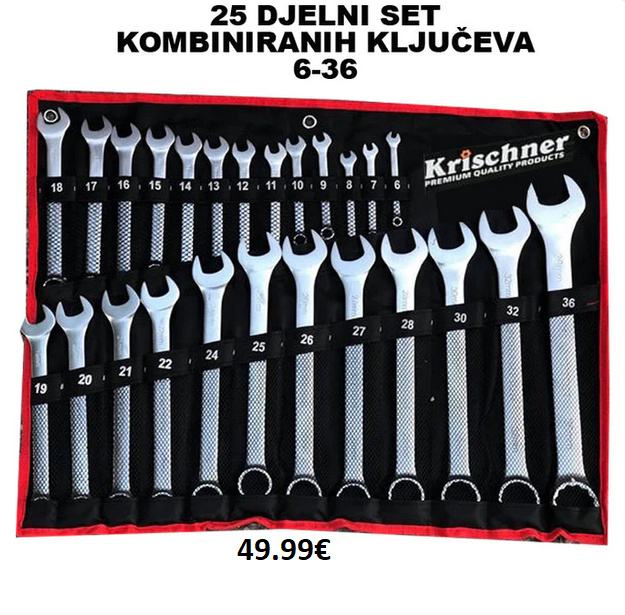VILJUŠKASTO OKASTI KLJUČEVI 25DJELNI OD 6-36mm KRISCHNER