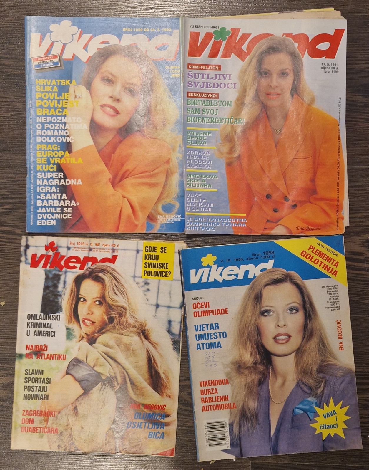 ENA BEGOVIĆ četiri naslovnice časopisa VIKEND