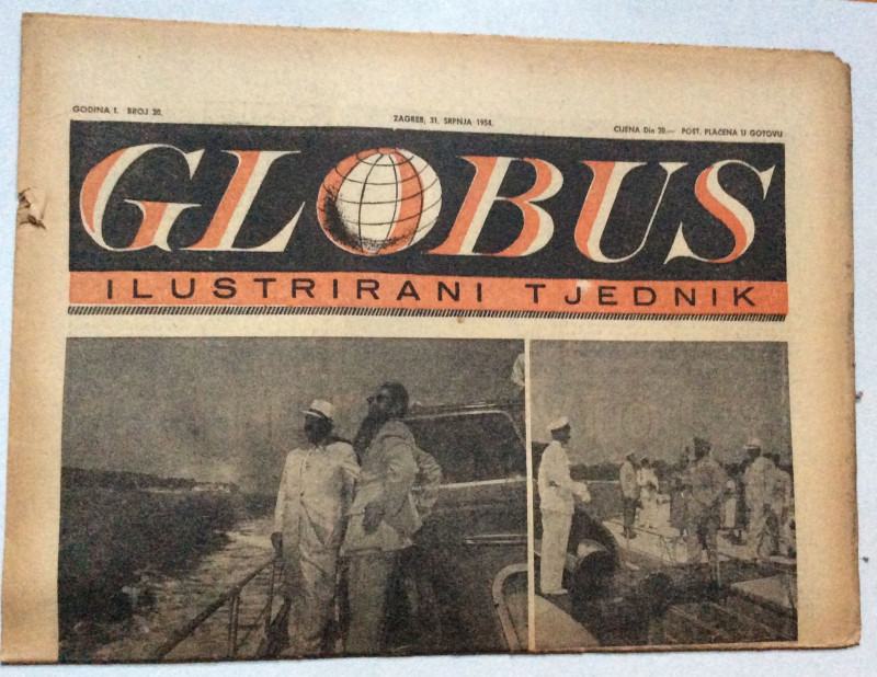 GLOBUS, STARI ČASOPIS, ILUSTRIRANI TJEDNIK, GODiNA 1 BROJ 20, 1954.