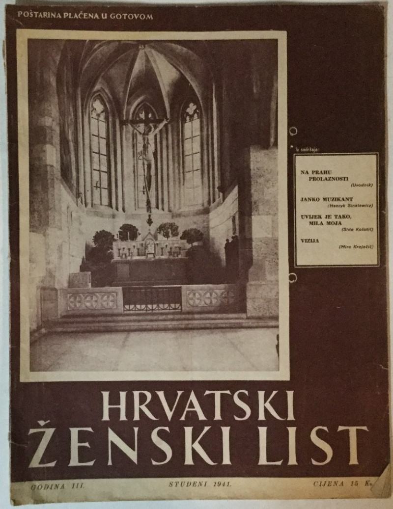 Hrvatski ženski list, studeni 1941. godine