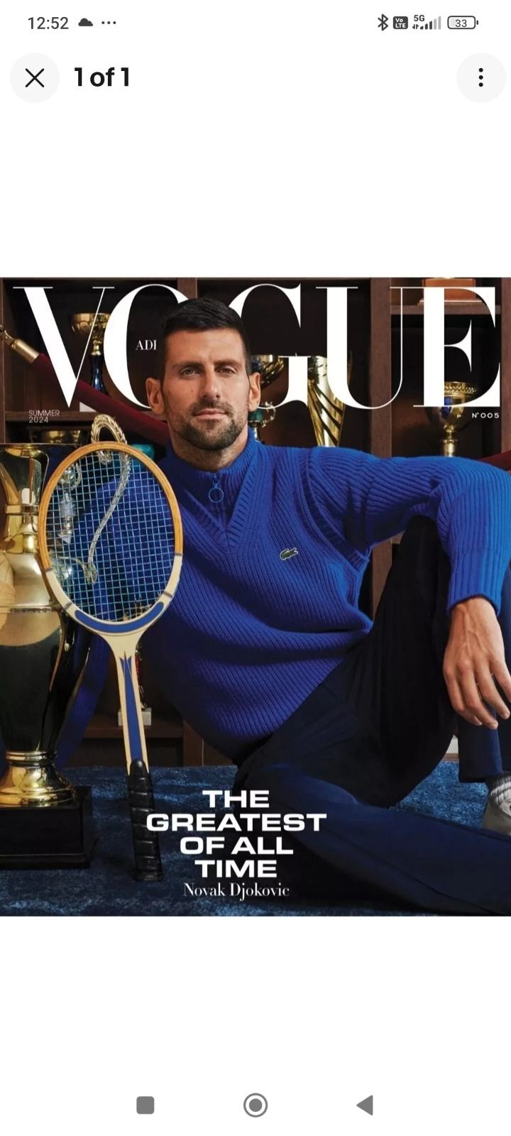 VOGUE ADRIA SUMMER 2024.NOVAK DJOKOVIĆ/ NOVO