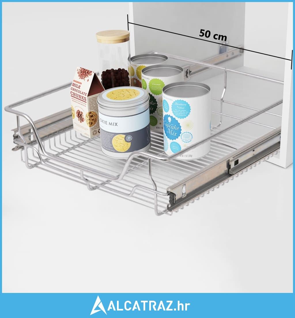 Žičane košare na izvlačenje 2 kom srebrne 500 mm - NOVO