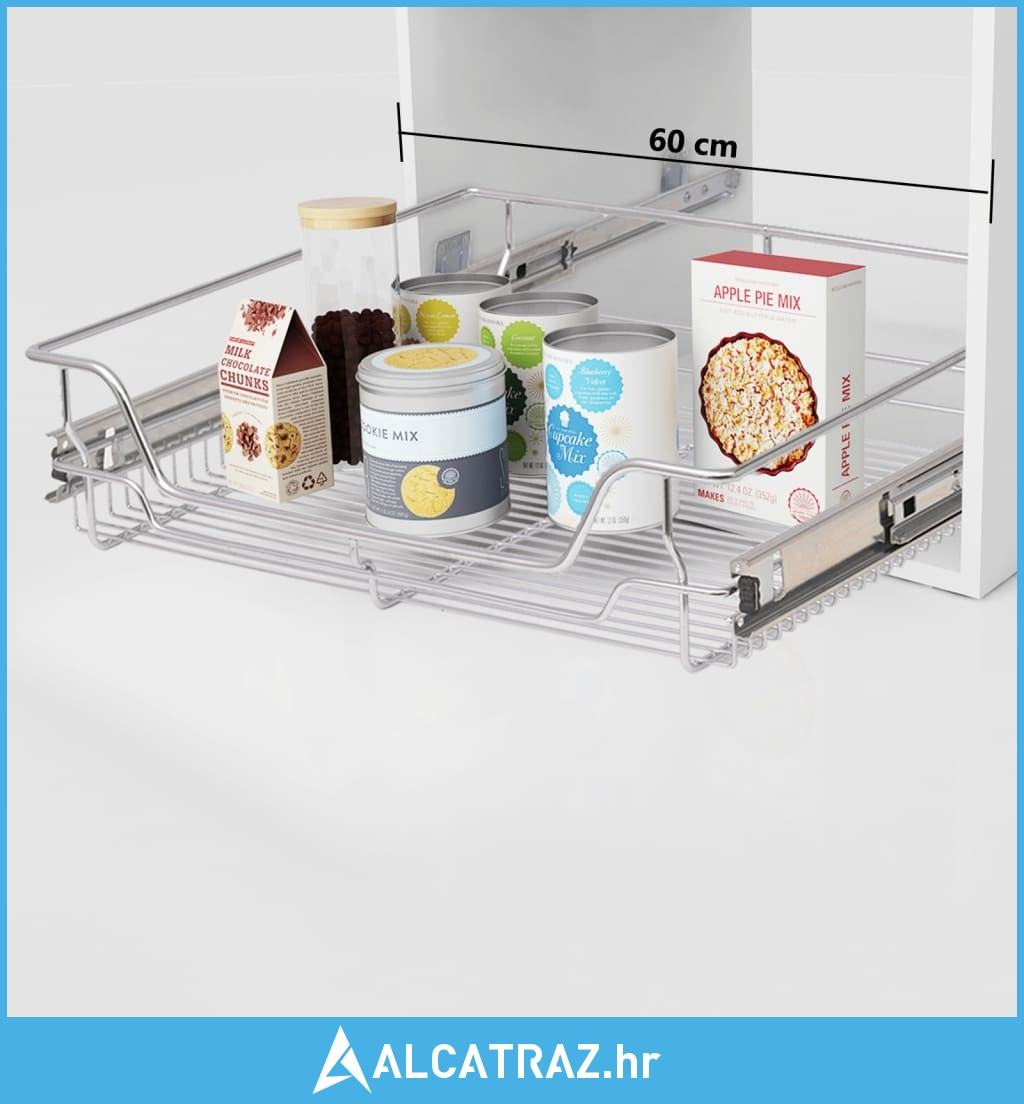 Žičane košare na izvlačenje 2 kom srebrne 600 mm - NOVO