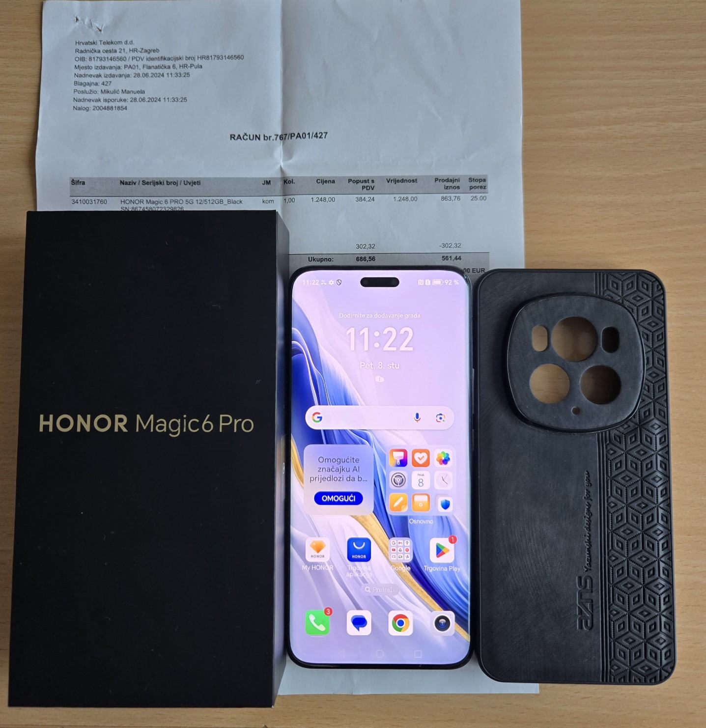 Honor Magic 6 Pro, 12/512, račun, garancija,odličan!!!