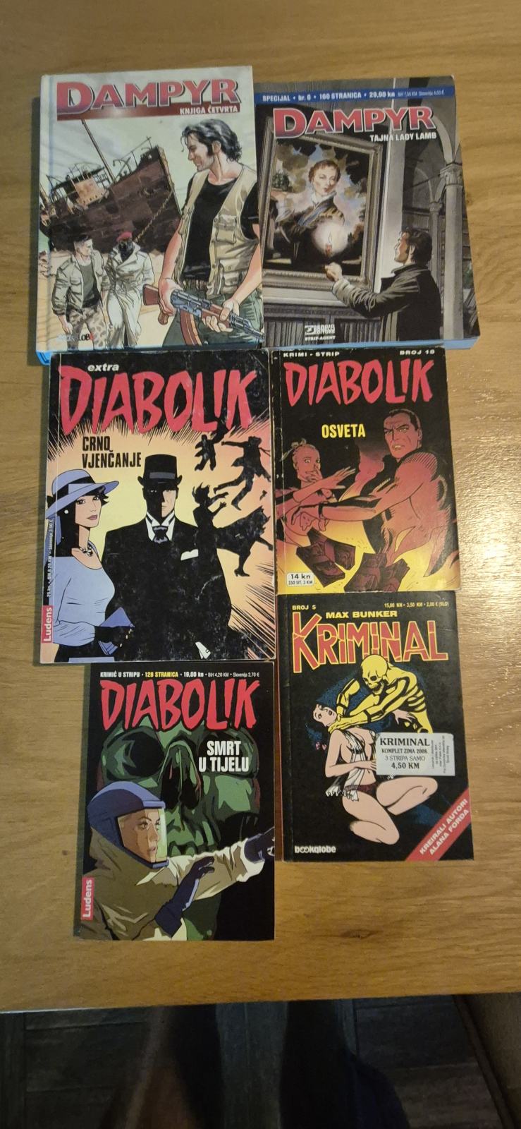 Kriminal, Dampyr i Diabolik stripovi