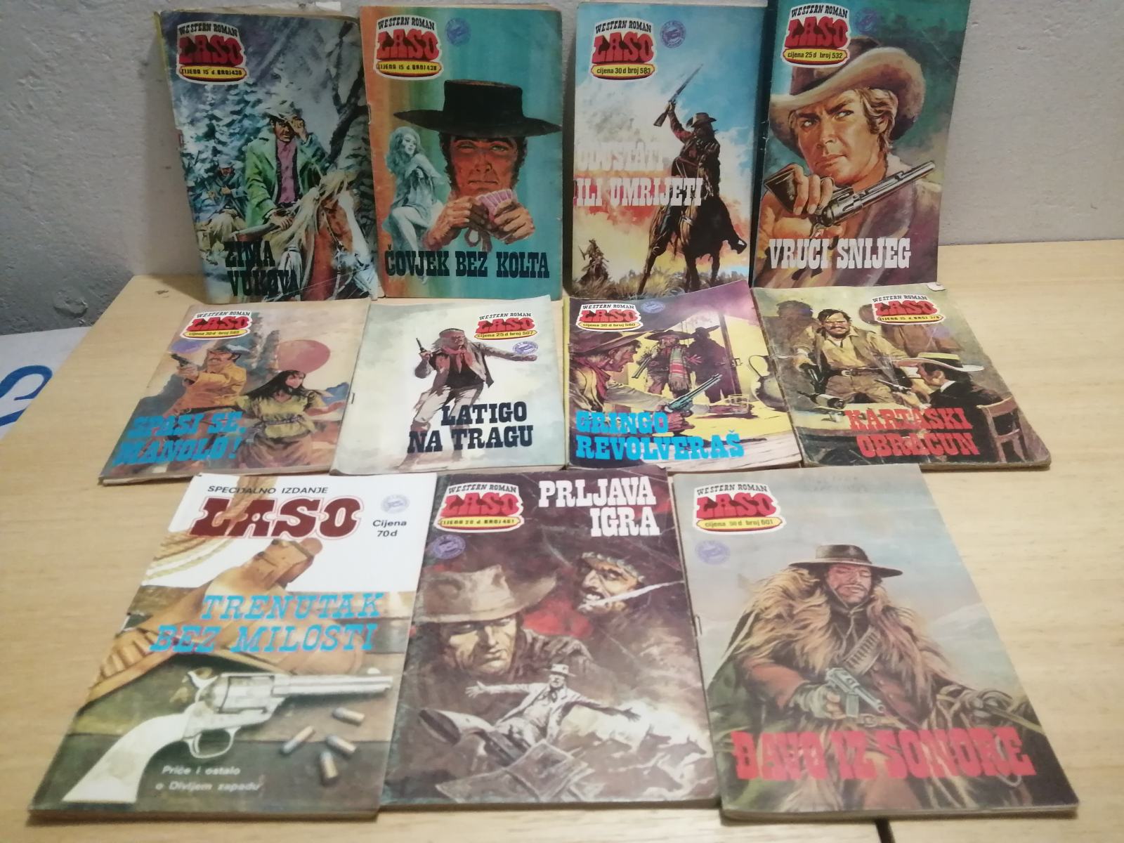 Stari vestern western romani LASO ☀ 11 komada za 7 eur