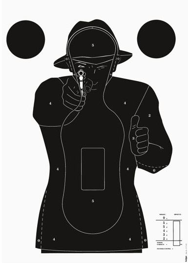 Kruger Police Pistol Silhouette Target (white) Meta