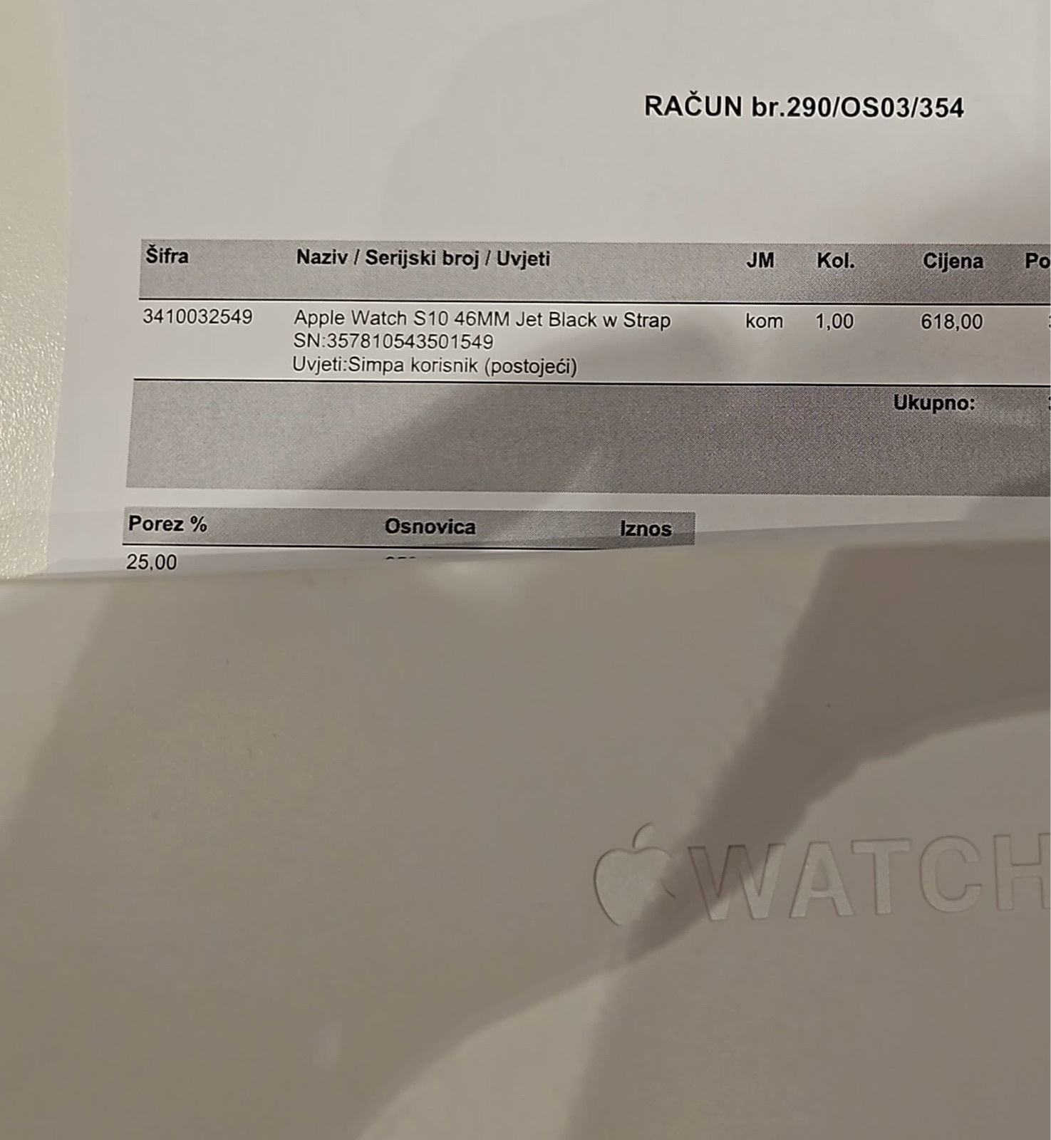 Apple Watch Series 10 46 mm – Jet Black – Cellular – NOVO, neotpakiran