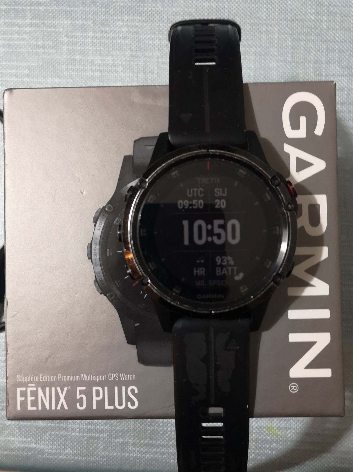 Garmin Fenix 5 Plus Sapphire edition- Black with Black Band