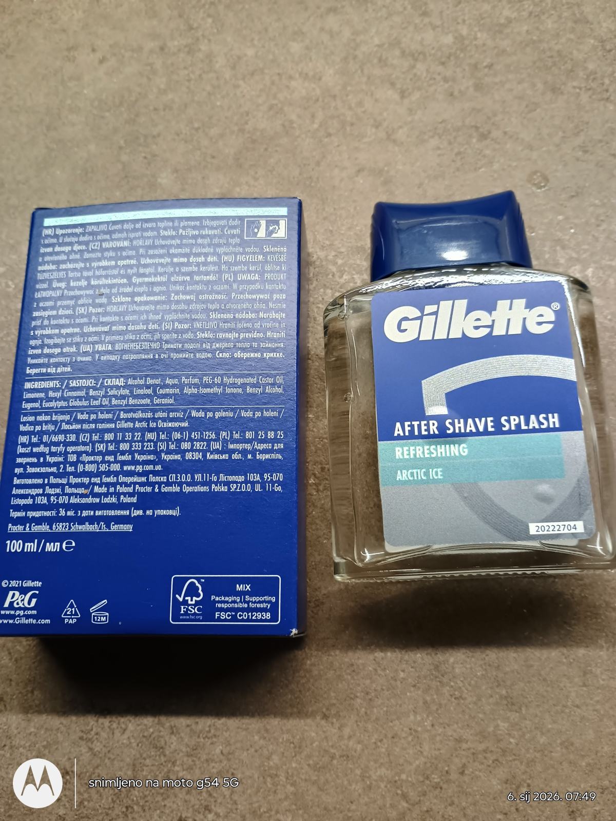 Gillette after shave splash 100ml