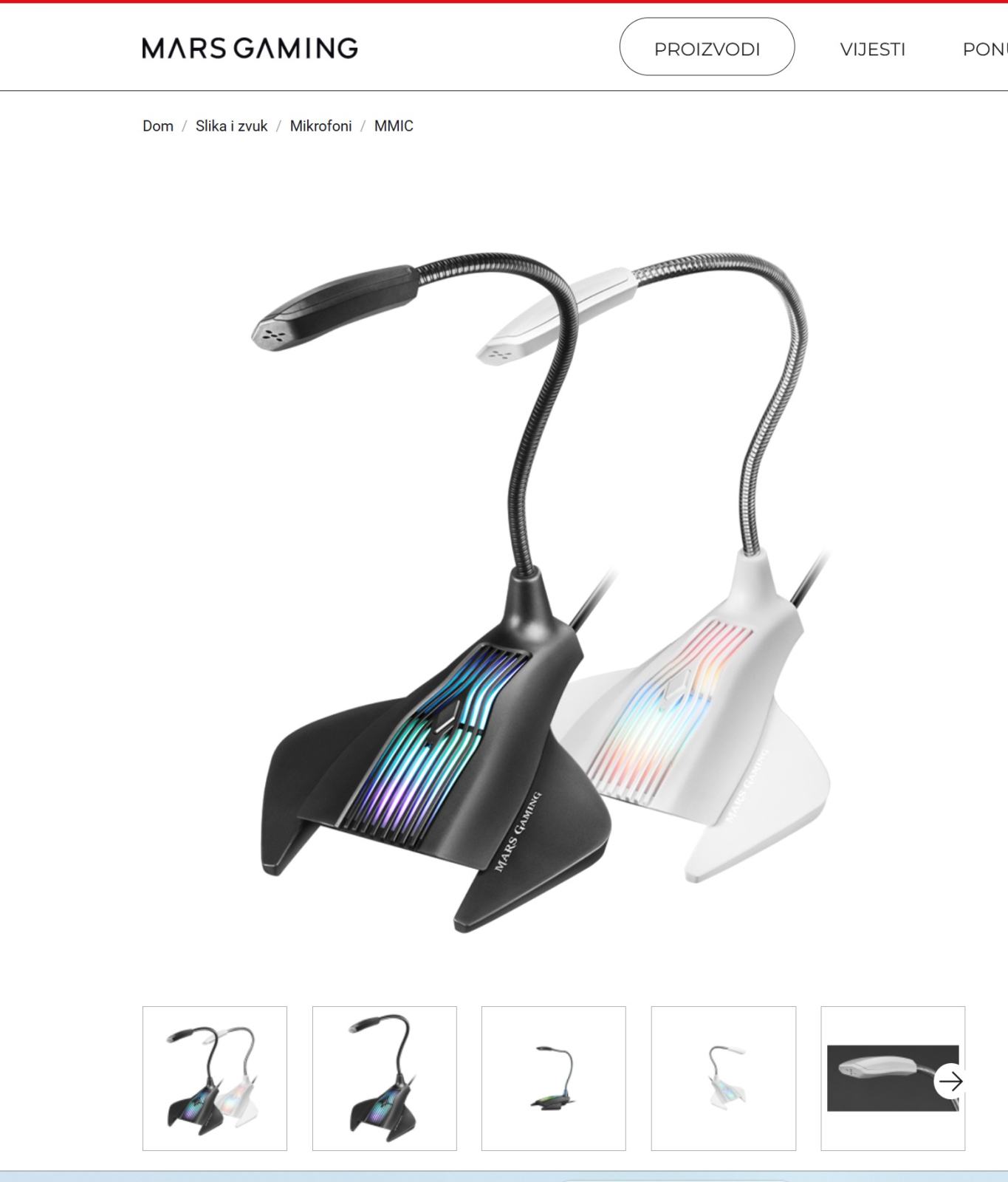 MARS MMIC Gaming Microphone RGB Flow