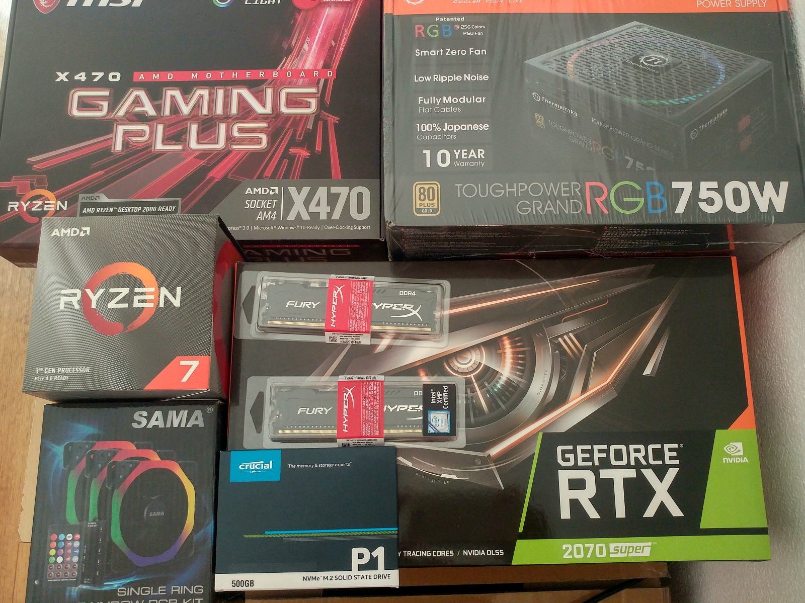 COMBO, RTX 2070 SUPER,RYZEN 3700X, 8GB RAM, MATIČNA X470 GAMING PLUS