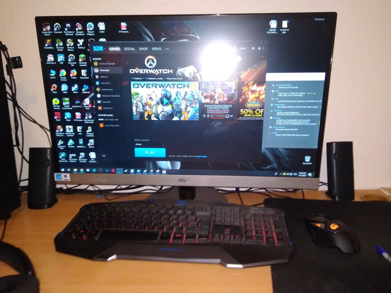Gaming PC 1060 i7 4.2Ghz +Monitor 60hz 27 MOGUCA ZAMJENA ZA LAPTOP