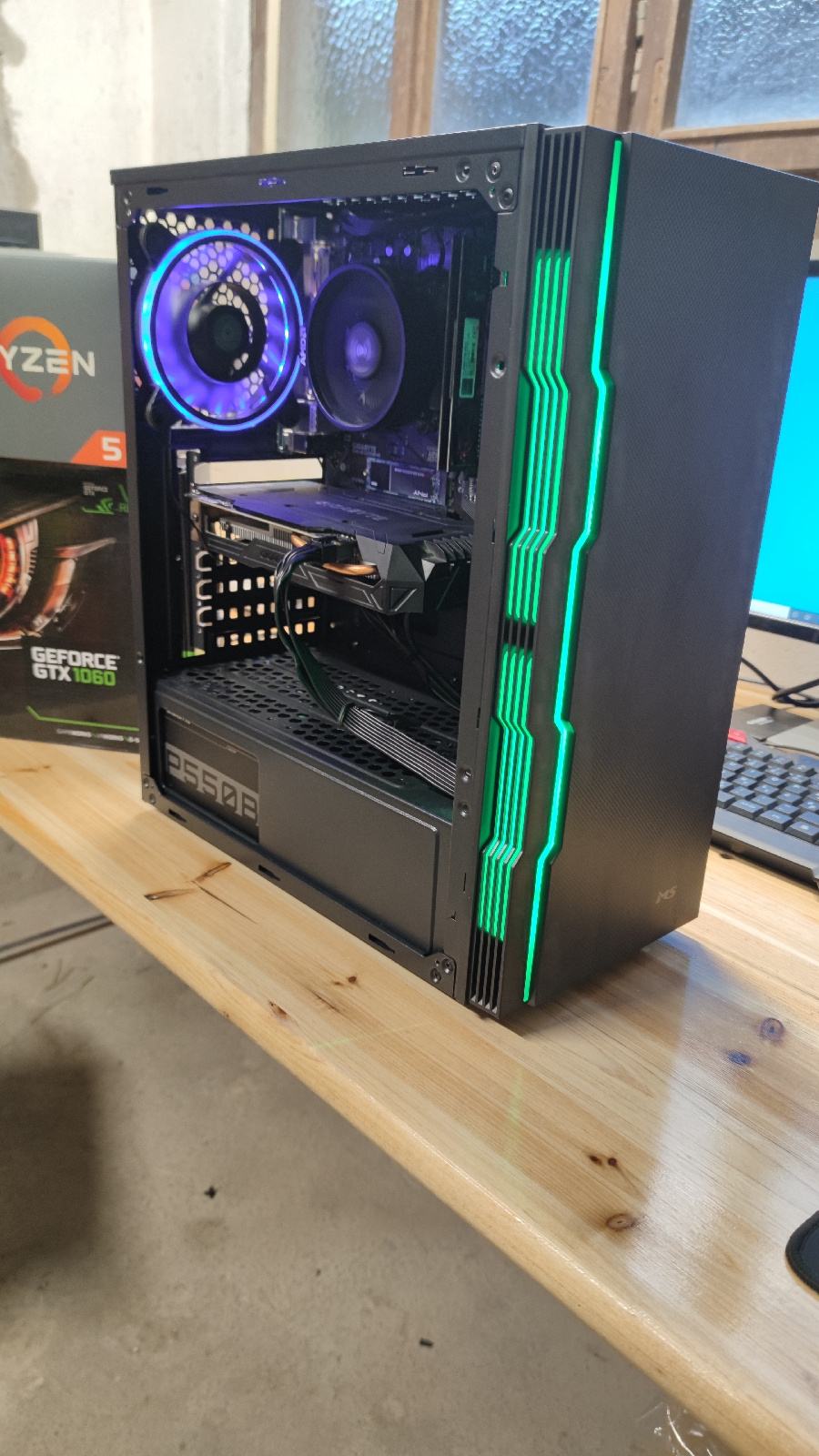Gaming pc Ryzen 5 1600, Gtx 1060 6gb, 16gb ddr4, Ssd+ Hard