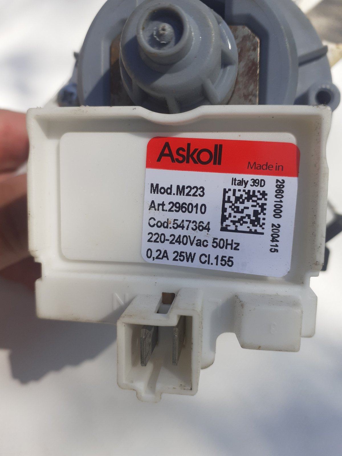 pumpa za vodu, pumpa za veš mašinu Askoll m223