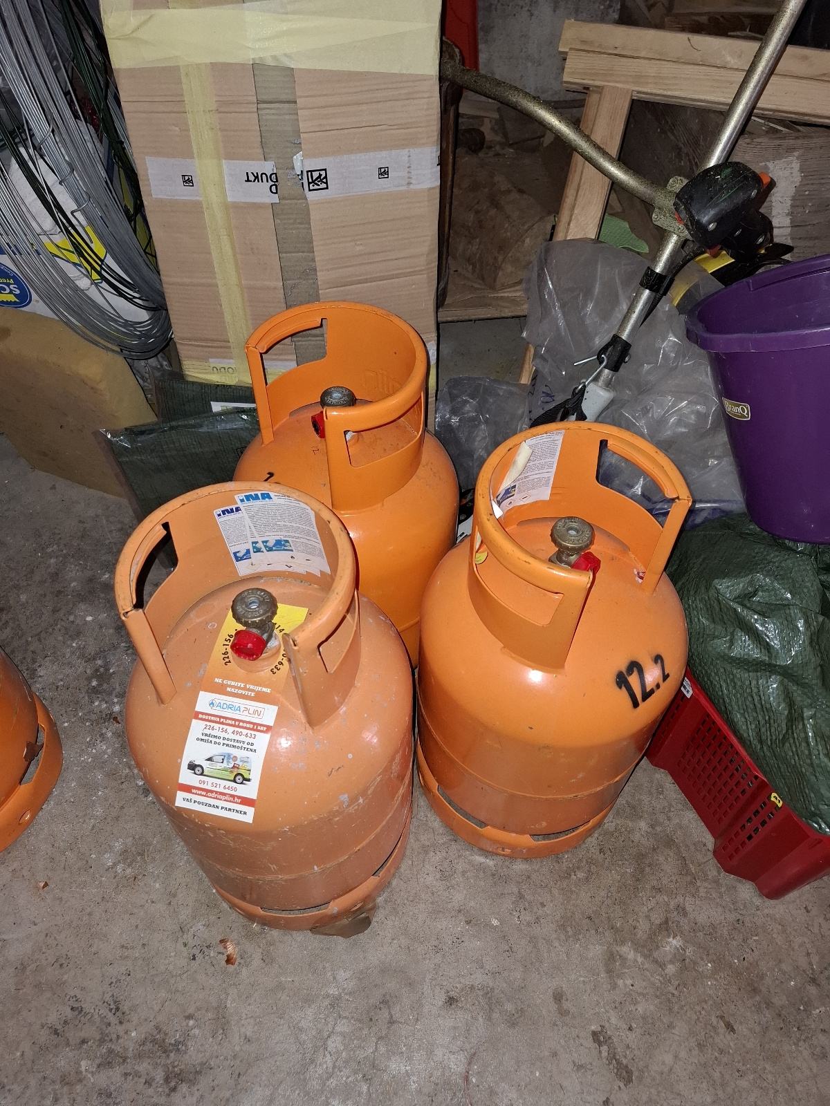 3 prazne plinske boce od 10L
