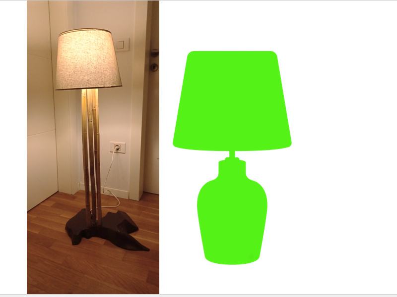 Podna lampa, unikat, ručni rad, puno drvo i trska!