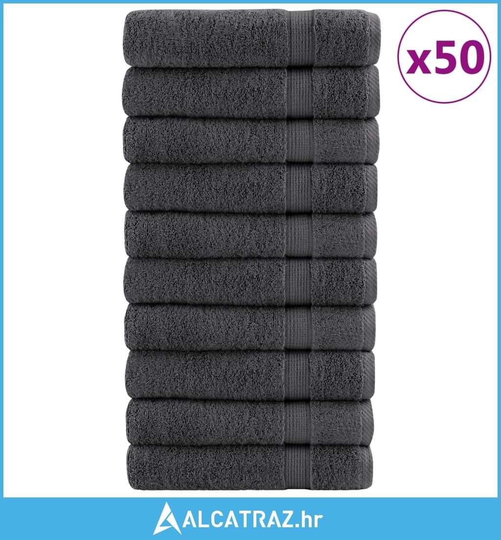 Ručnici za ruke 50 kom antracit 50 x 100 cm 600 gsm 100 % pamuk - NOVO